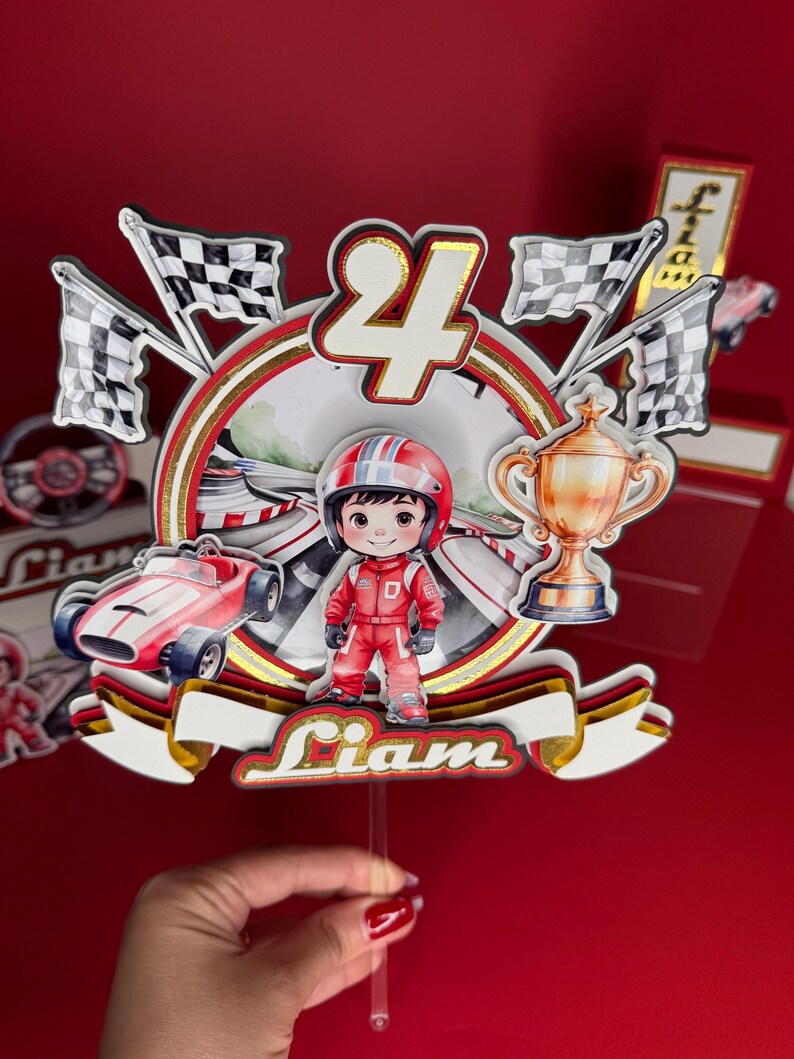 Racer Boy Cake Topper, 3D, Racing Birthday Theme, Race Cars - Etsy
