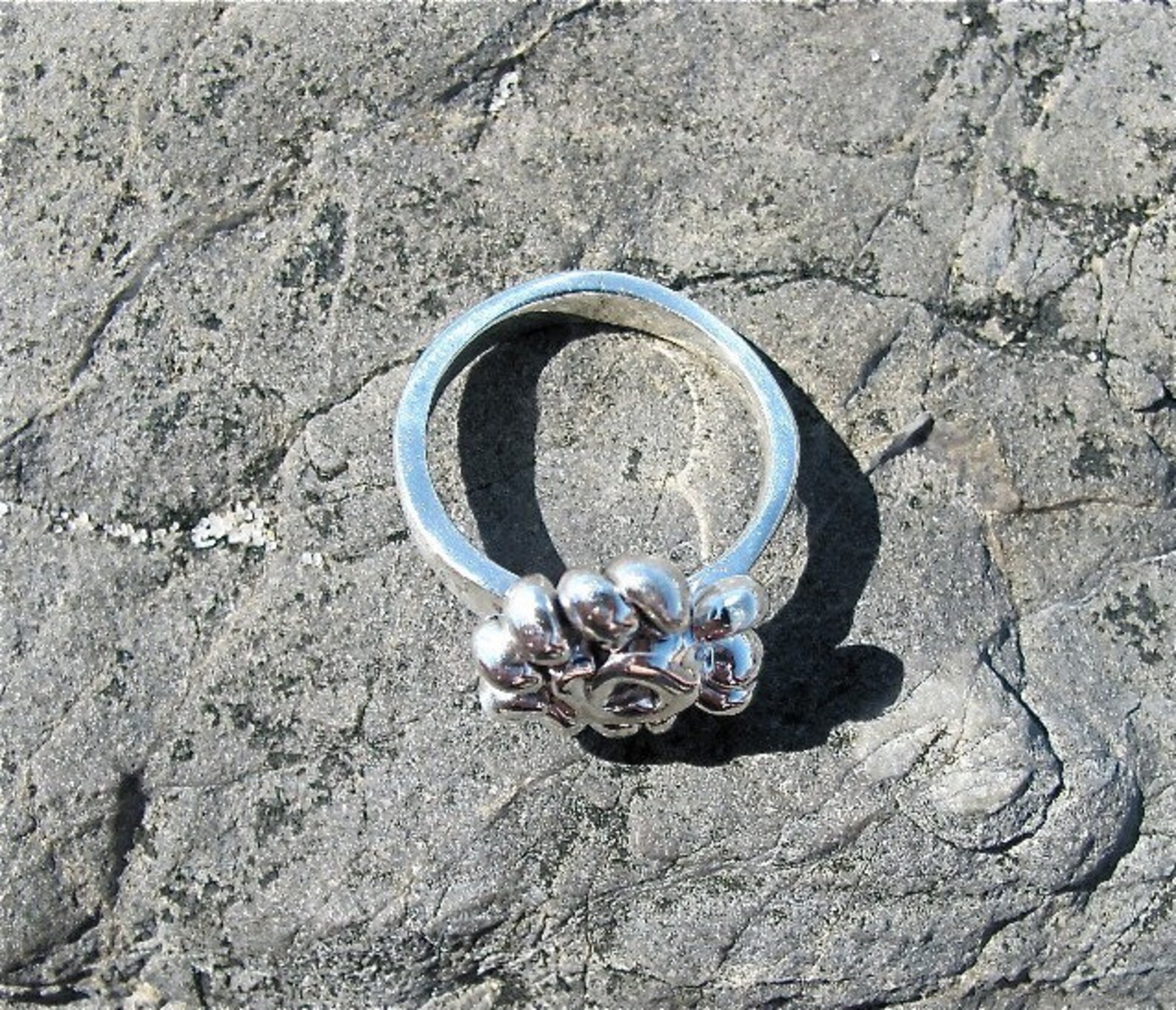 Silver Ring, Sterling Silver .925 Dainty Flower Ring, Cute Rings, Boho ...