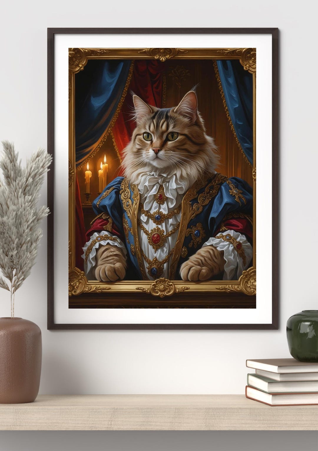 Renaissance Cat Portrait Custom Royal Pet Painting Baroque Cat Art ...