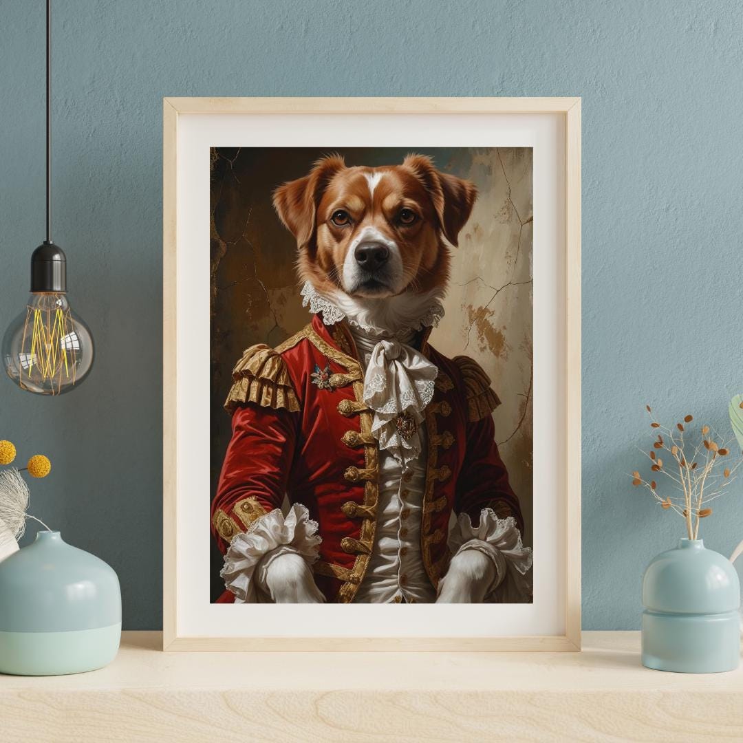 Regal Pet Portrait Custom 18th Century Royal Costume Print Baroque ...