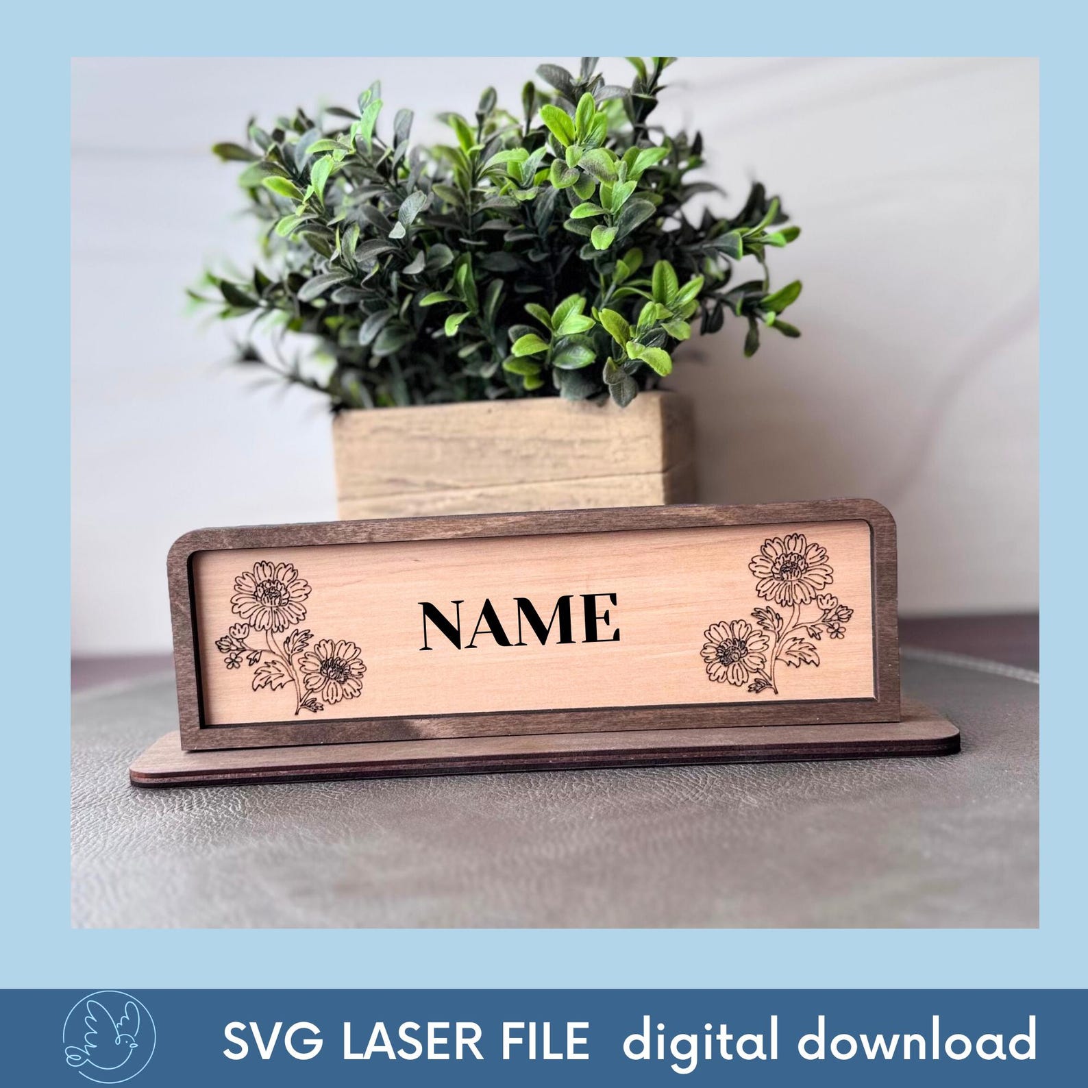 Laser Cut Desk Name Plate SVG File: Office Decor (digital Download) - Etsy