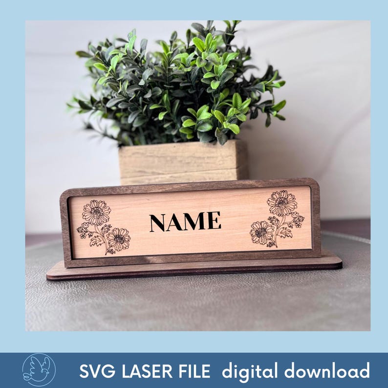 Desk Name Plate SVG File-laser Cutting File-office Desk Name Plate File ...