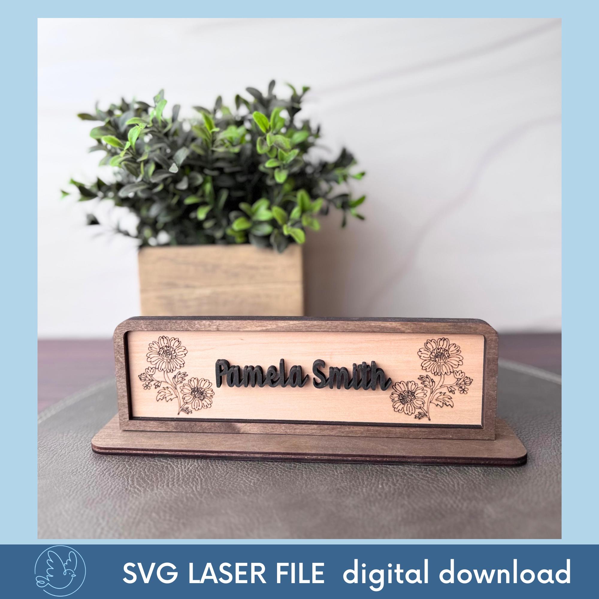 Laser Cut Desk Name Plate SVG File: Office Decor (digital Download) - Etsy