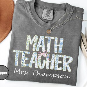 Personalized Math Teacher Shirt, Custom Teacher Name Sweatshirt, Cute ...