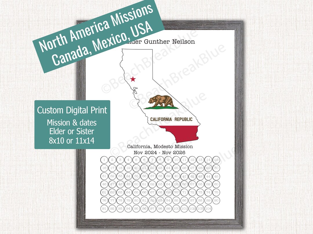 North America Missionary Countdown Calendar, USA, Mexico Missions ...