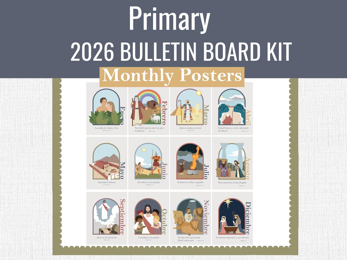 2026 LDS Primary Bulletin Board Kit Spanish, Old Testament, Come Follow ...