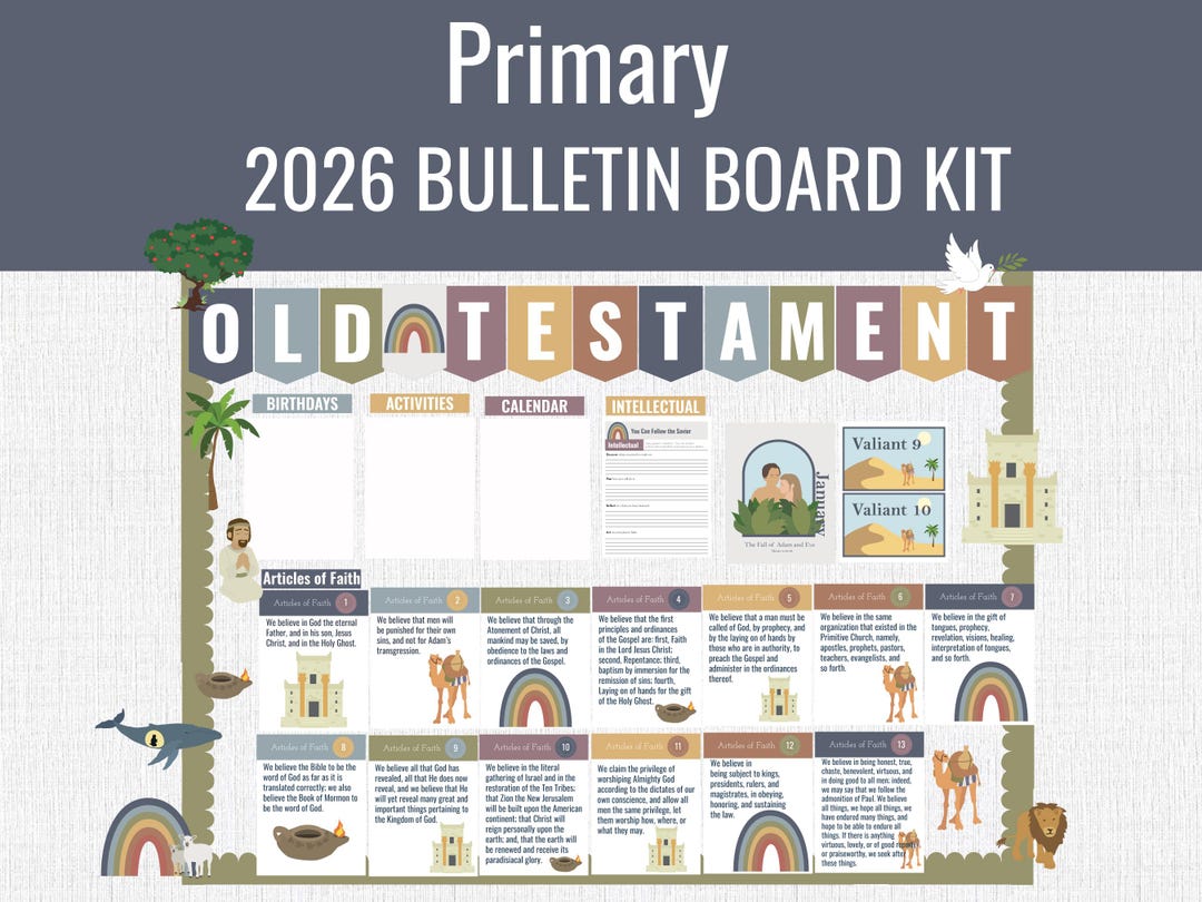 2026 LDS Primary Bulletin Board Kit, Old Testament, Come Follow Me ...