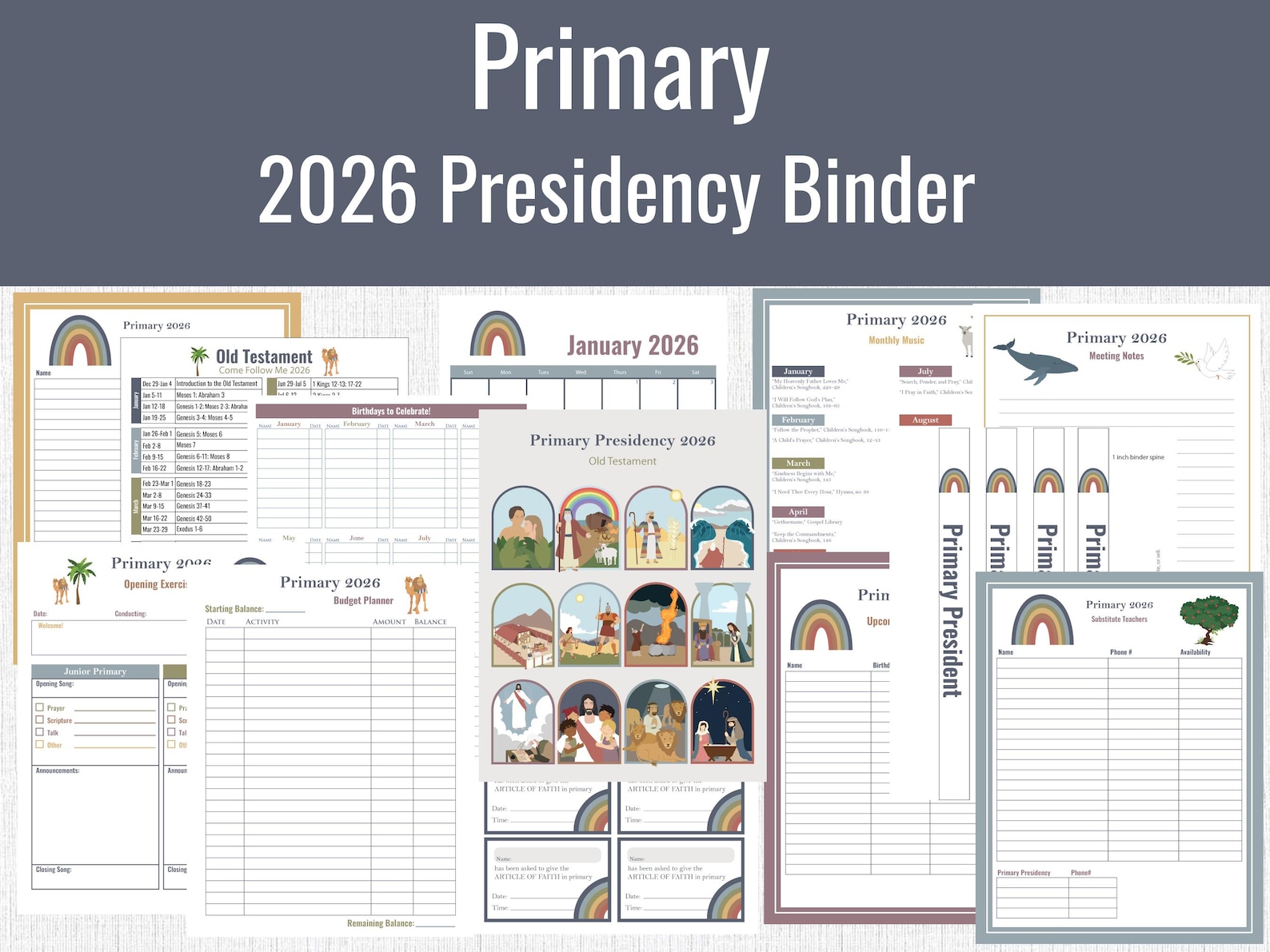 LDS 2026 Primary Presidency Planner Binder, 2026 Old Testament, 2026 ...