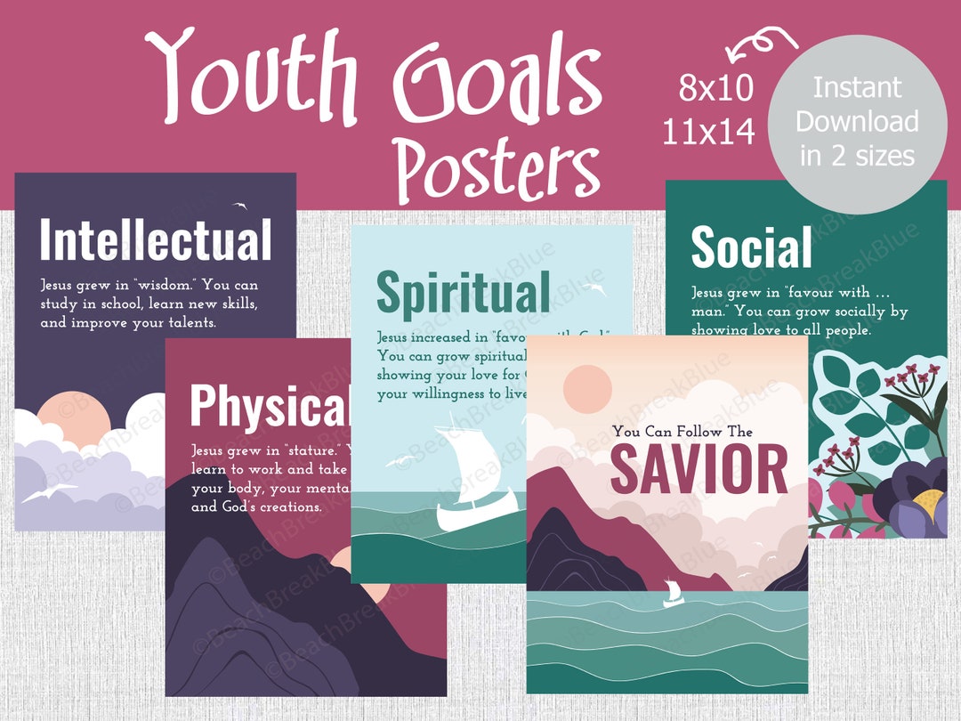 LDS Youth Goals Posters, Youth and Children Goal Setting, Come Follow ...