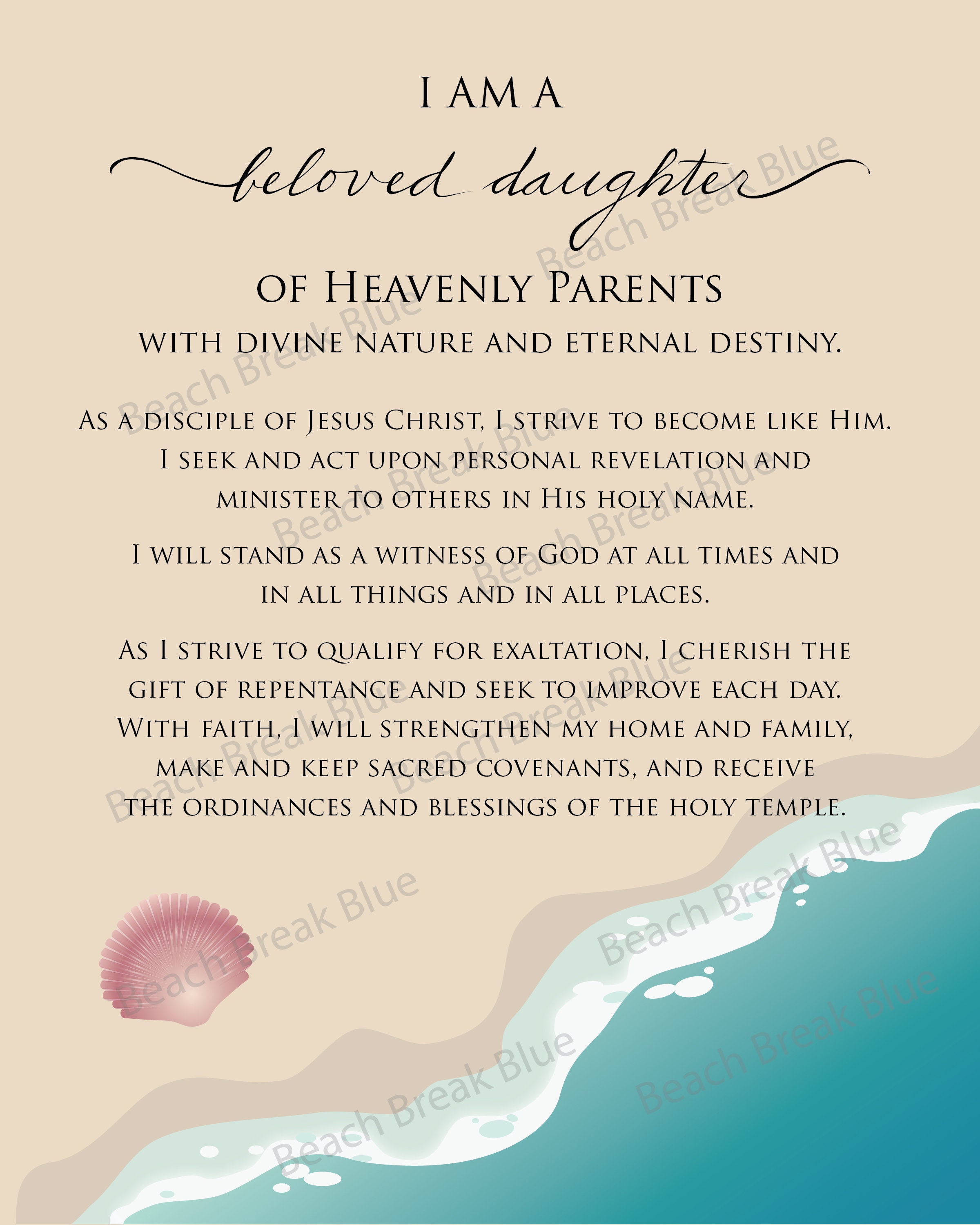 Young Women Theme, Beloved Daughter of God, LDS Young Women Theme, YW ...