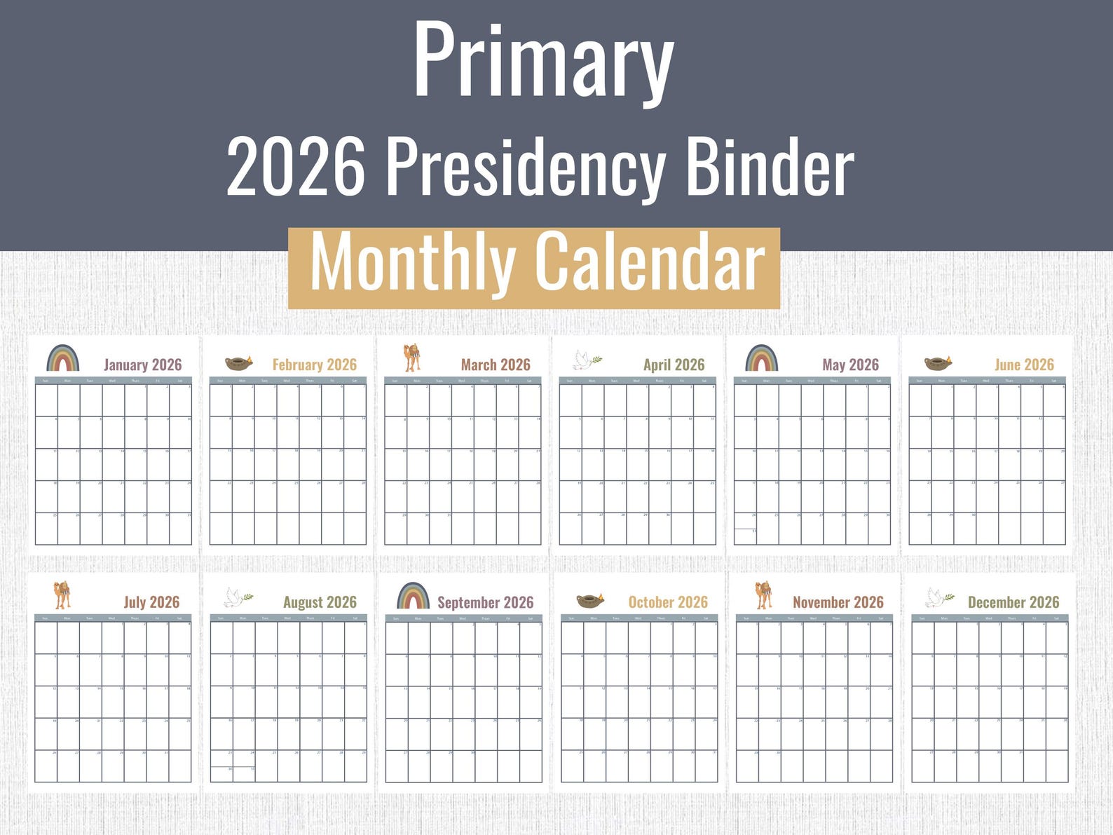 LDS 2026 Primary Presidency Planner Binder, 2026 Old Testament, 2026 ...