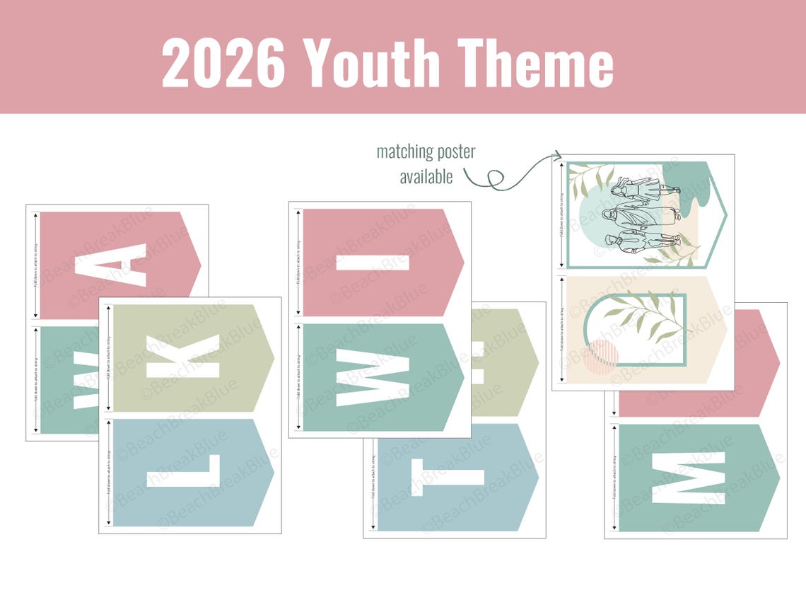 2026 Youth Theme Walk With Me Banner, LDS Young Women and Men Mutual ...