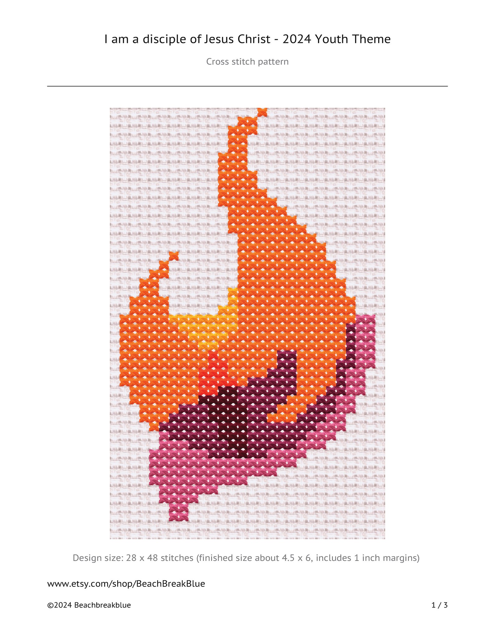 2024 Youth Theme Cross Stitch Pattern, Lds Youth Theme, Girls Camp, Yw ...