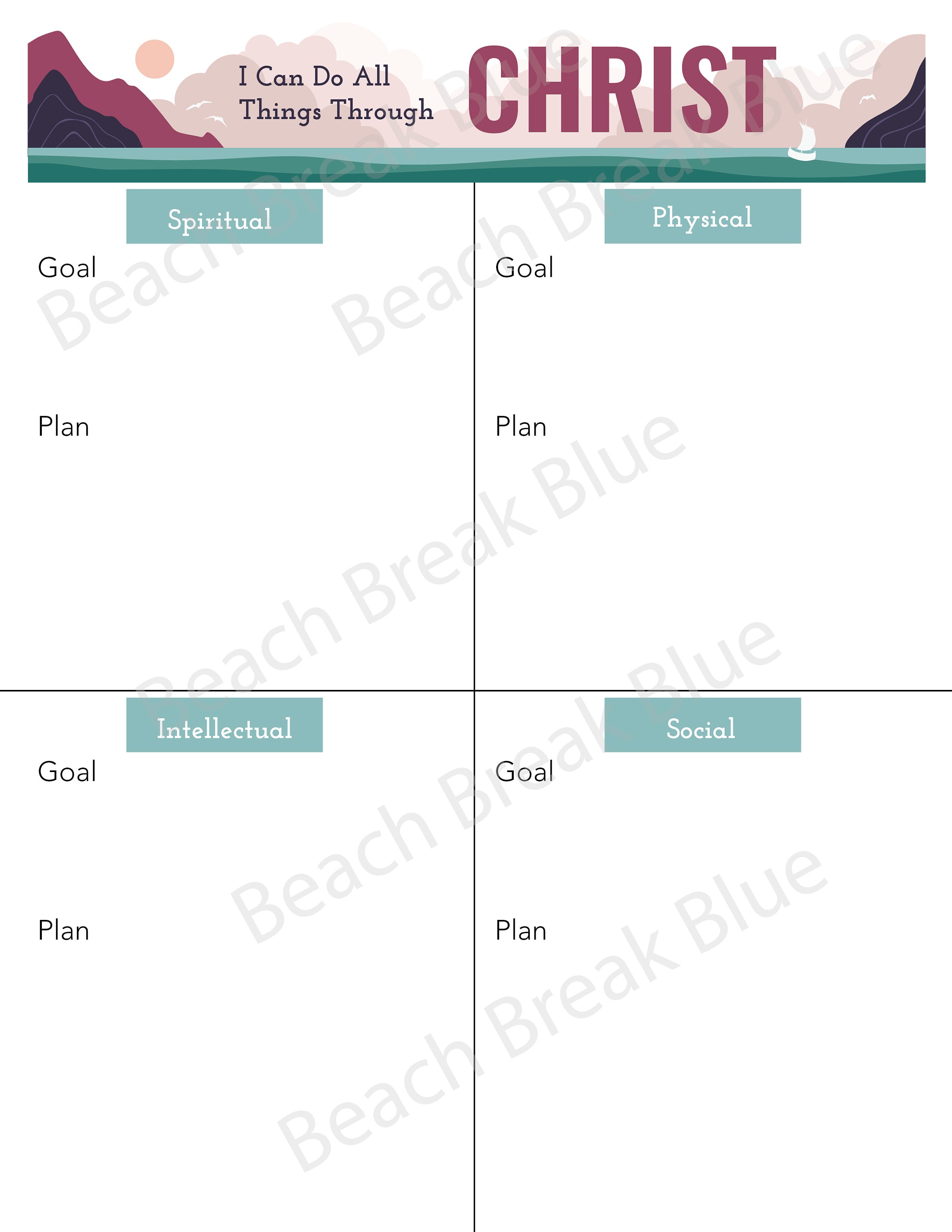 2023 Children and Youth Goal Printables, I Can Do All Things Through ...