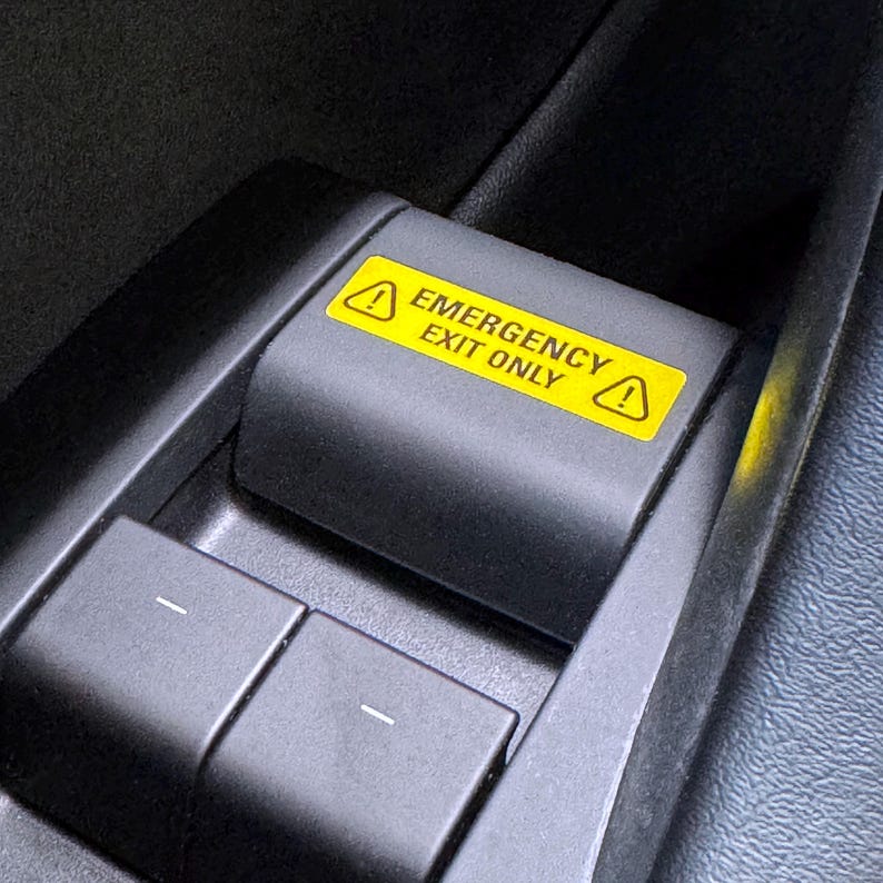 Tesla Emergency Exit Only Door Handle Warning Stickers - Model 3/Y/S - Etsy