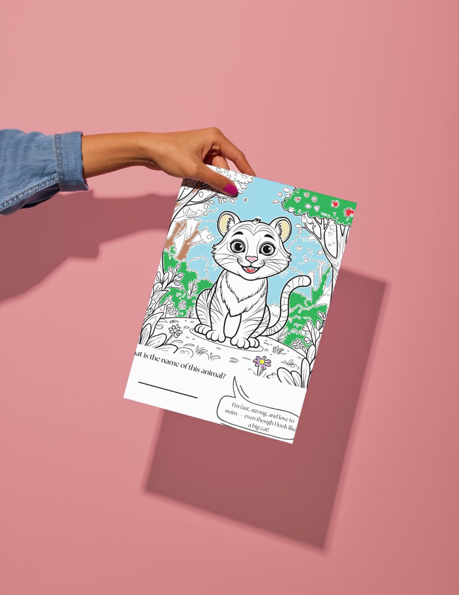 Printable Jungle Animal Coloring Book for Kids | Fun Educational ...