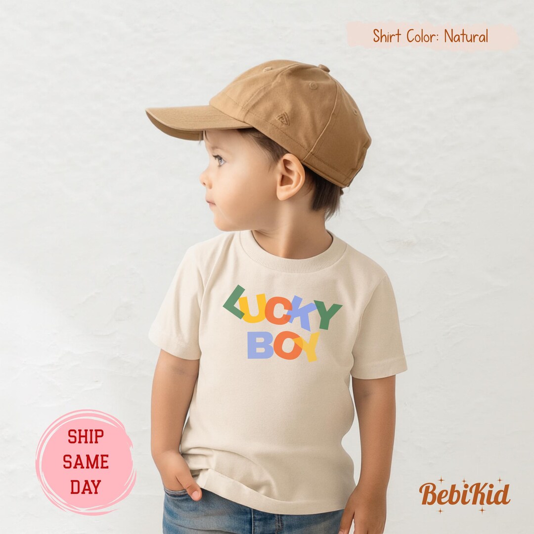 Lucky Boy Toddler Shirt, Cute Toddler Boy T-shirt, Rainbow Kids Shirt ...