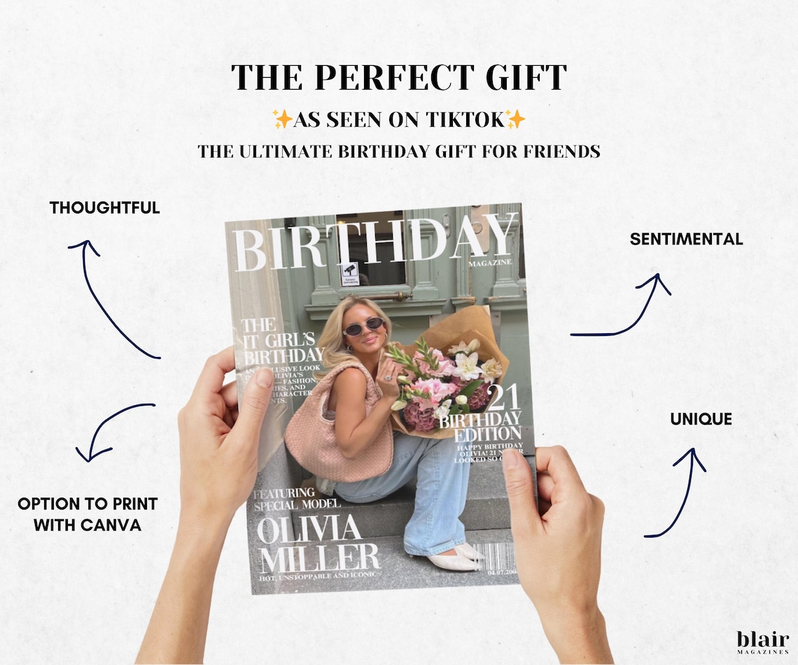 Custom Birthday Magazine | Birthday Gift for Friends | Best Friend Birthday Magazine Template ...