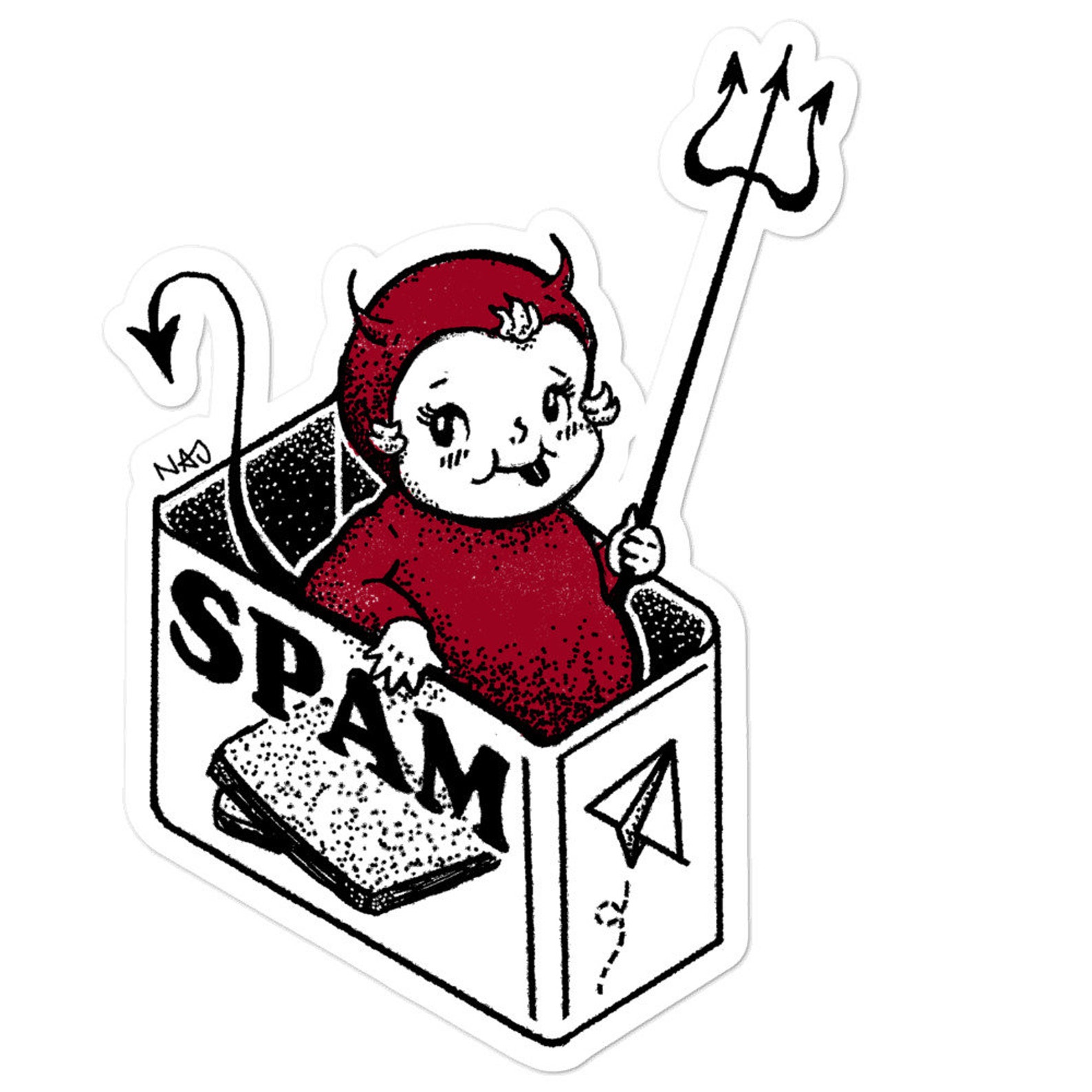 Spam Devil Sticker - Etsy UK