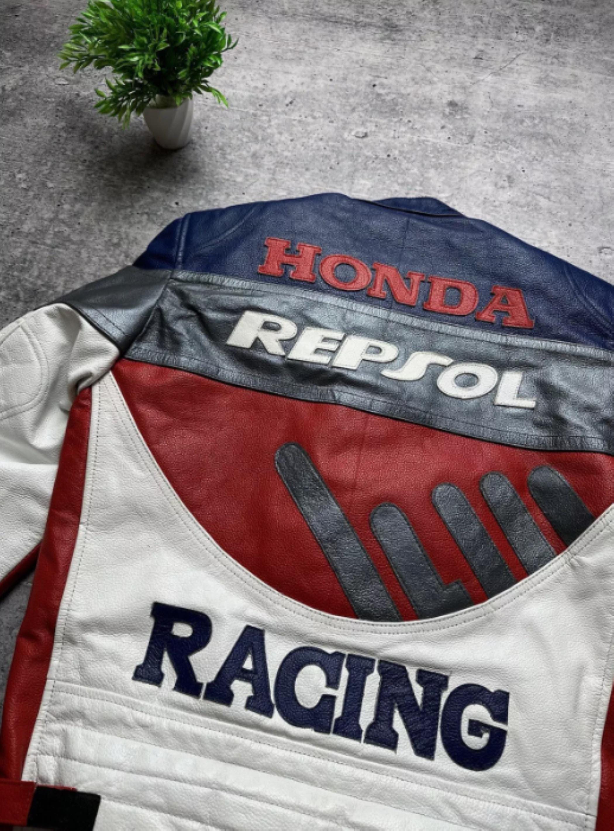 Vintage HONDA Repsol Leather Motorcycle Jacket: Racing Moto F1 - Etsy