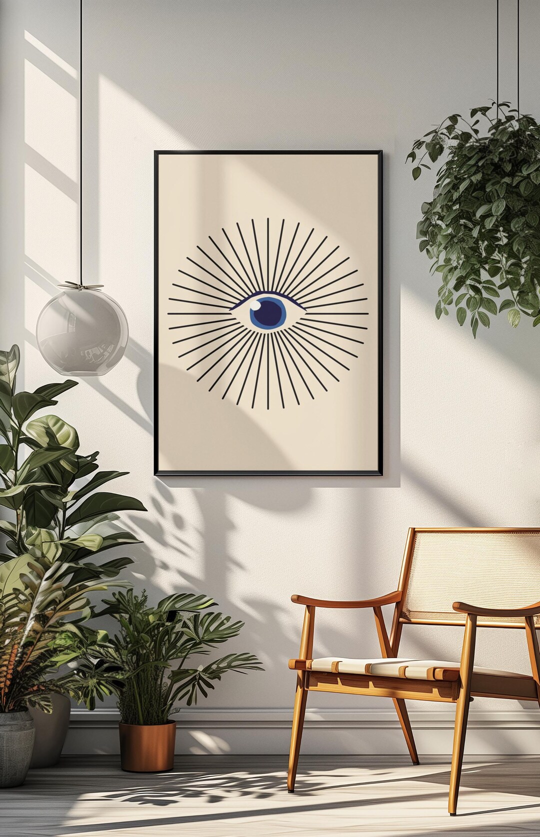 Evil Eye Print | Mid Century Modern Third Eye Poster | Minimalist Wall ...