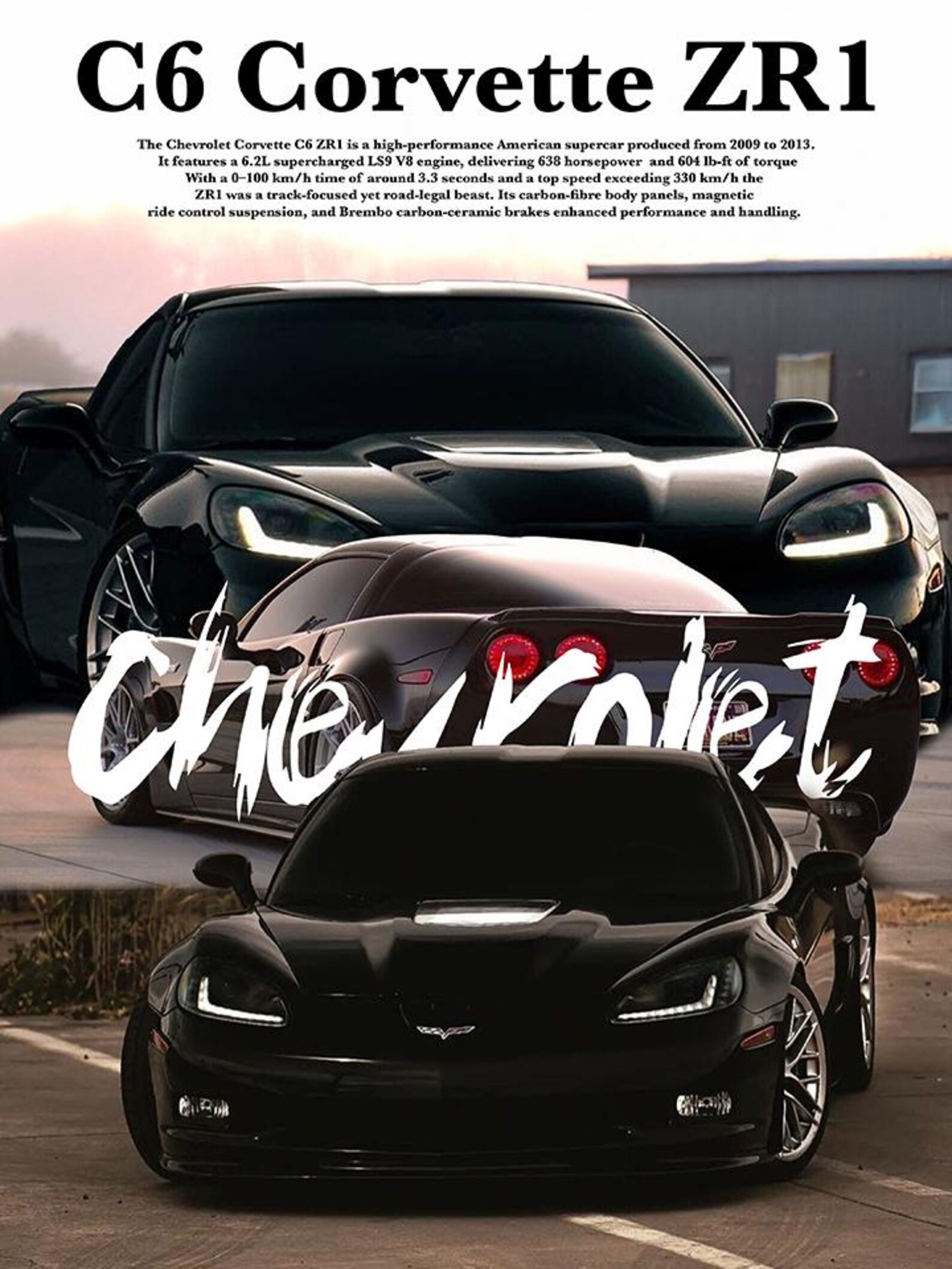 Chevrolet C6 Corvette ZR1 Poster - Portrait - Etsy