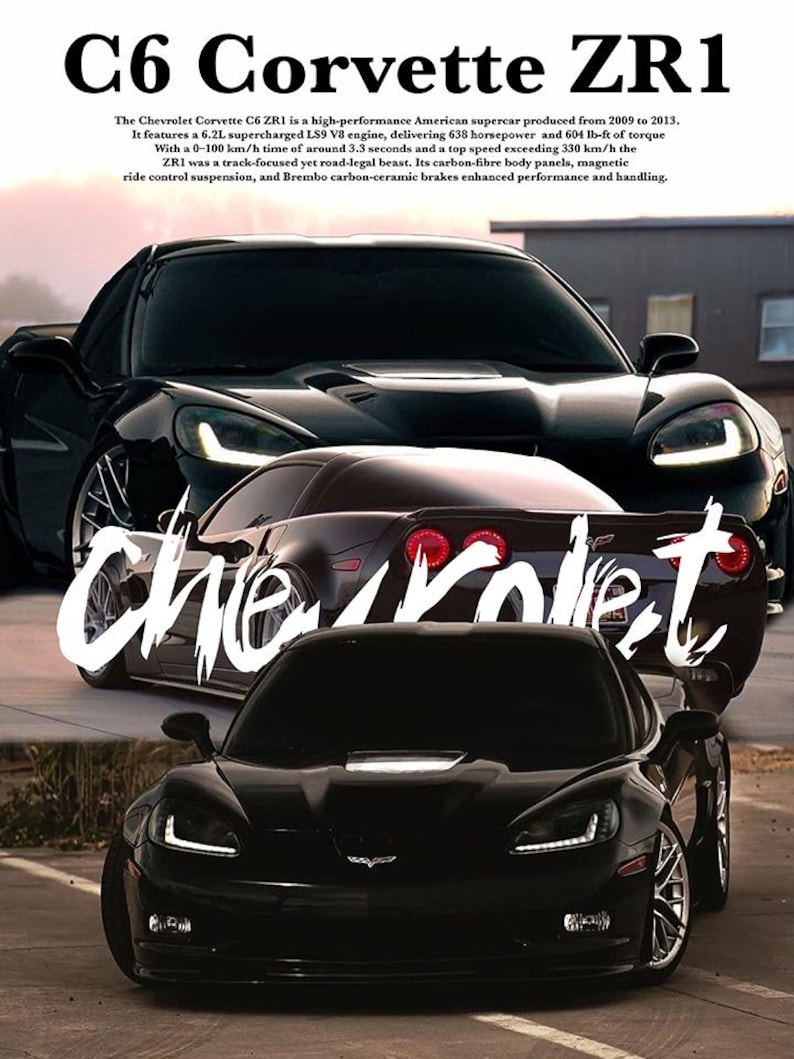 Chevrolet C6 Corvette ZR1 Poster - Portrait - Etsy