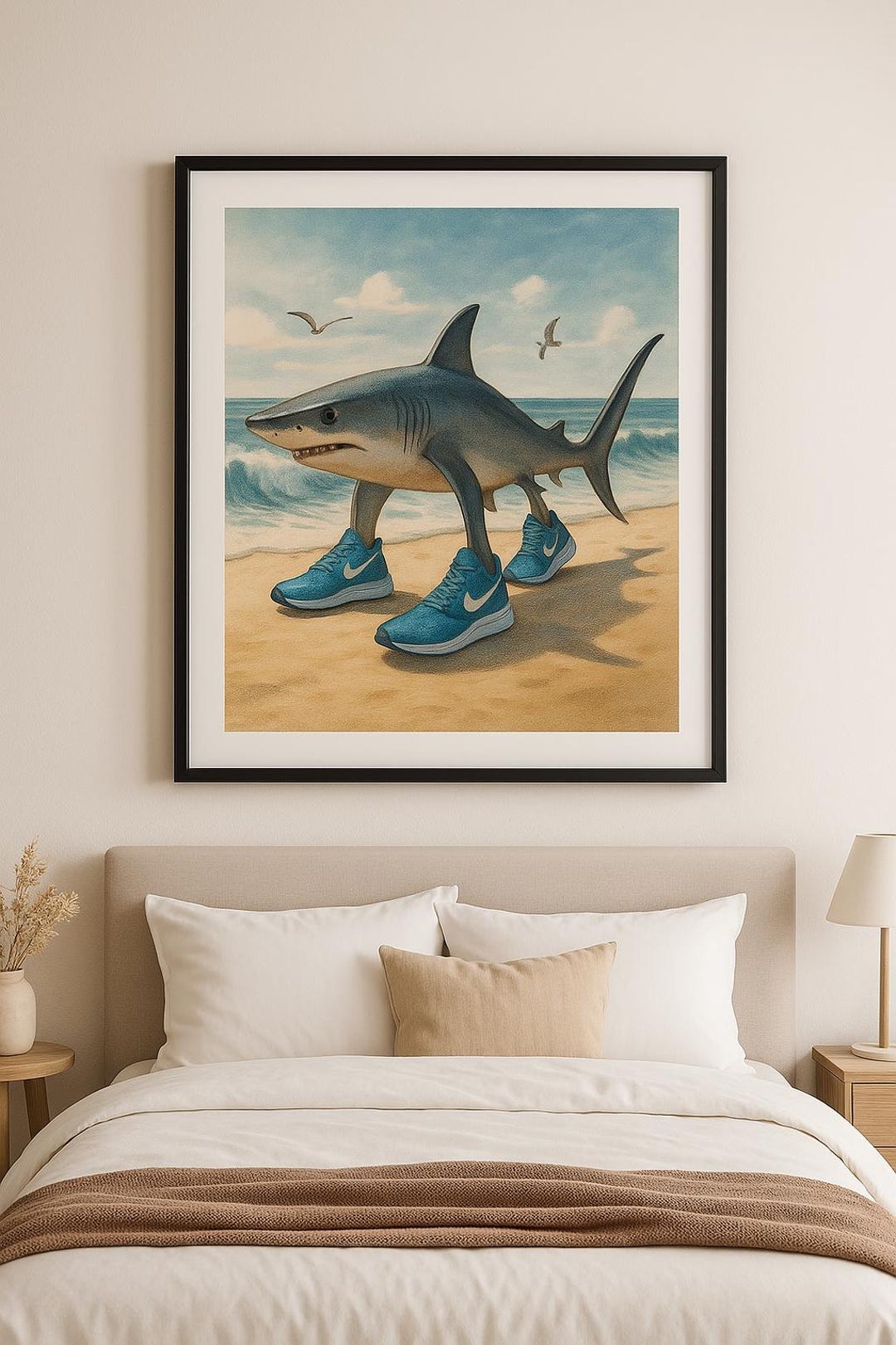 Trallalero Trallalla! Surreal Shark in Blue Nikes Struts the Beach ...
