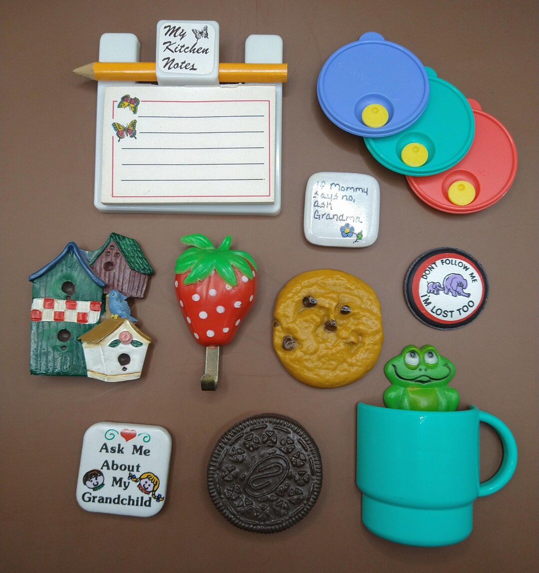 Vintage Magnets From 70s, 80s, and 90s. Cookie, Strawberry, Notepad ...