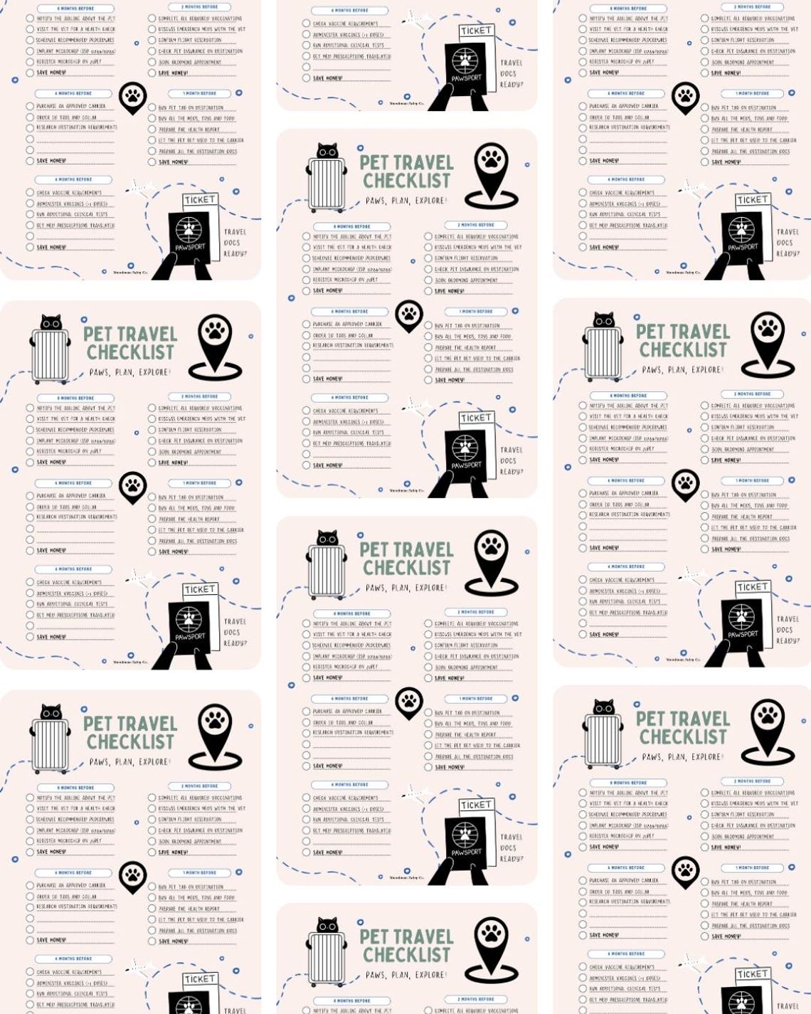 Pet Travel Checklist – Ultimate Printable Guide for Dogs & Cats ...