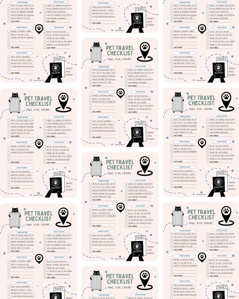 Pet Travel Checklist – Ultimate Printable Guide for Dogs & Cats ...
