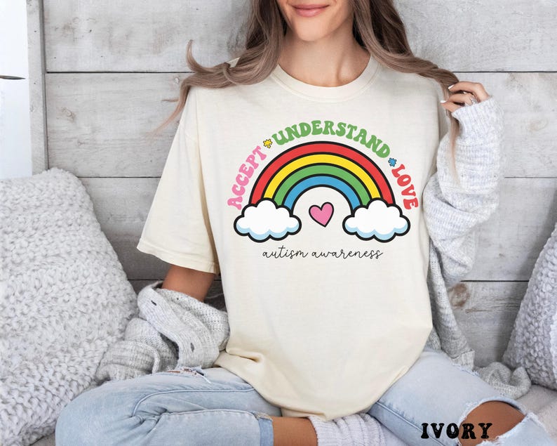 Autism Acceptance Rainbow Shirt, Comfort Colors Inclusion Tee - Etsy UK