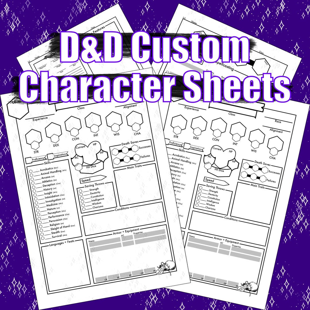 Simple D&D Custom Character Sheets | Downloadable and Printable for ...
