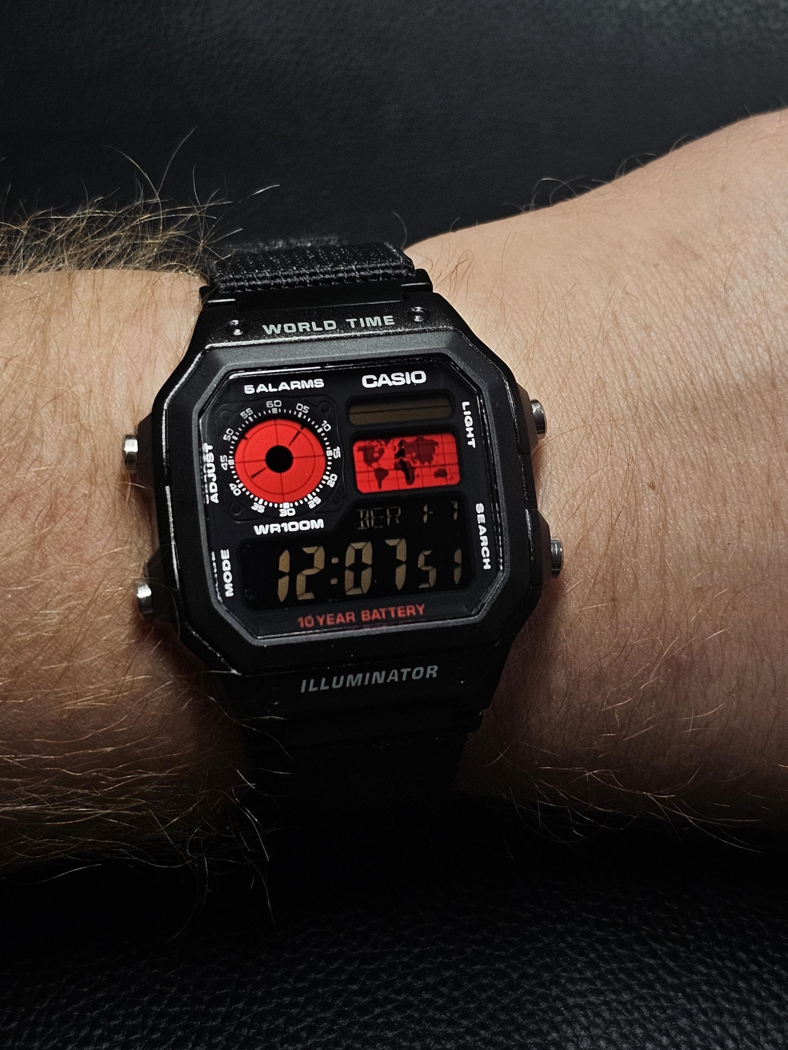 Custom Casio AE-1200 Hydromod – Black & Red Edition - Etsy