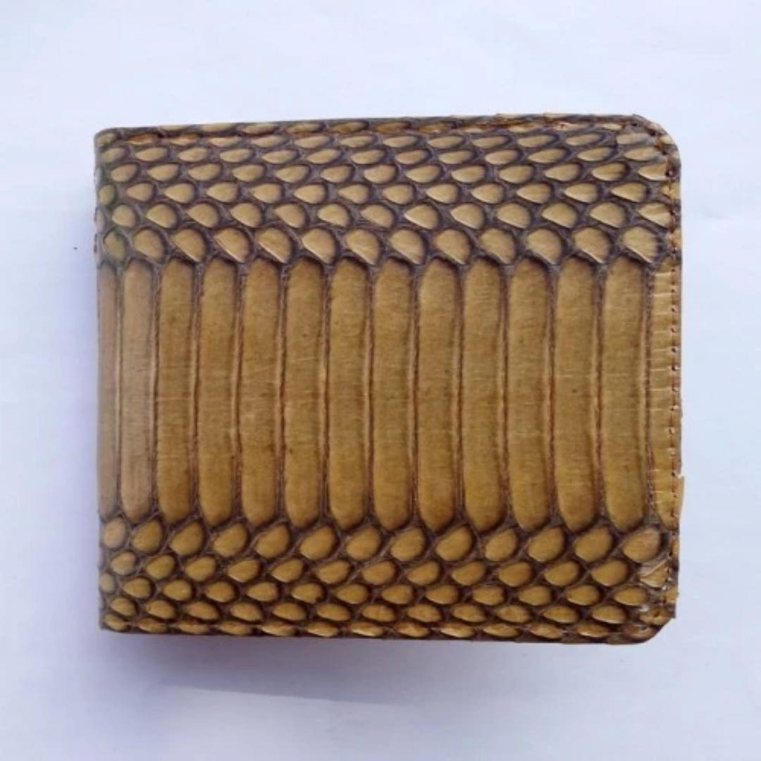 Leather Wallet, Genuine Cobra Snake Skin Wallet - Handmade Men's Wallet ...