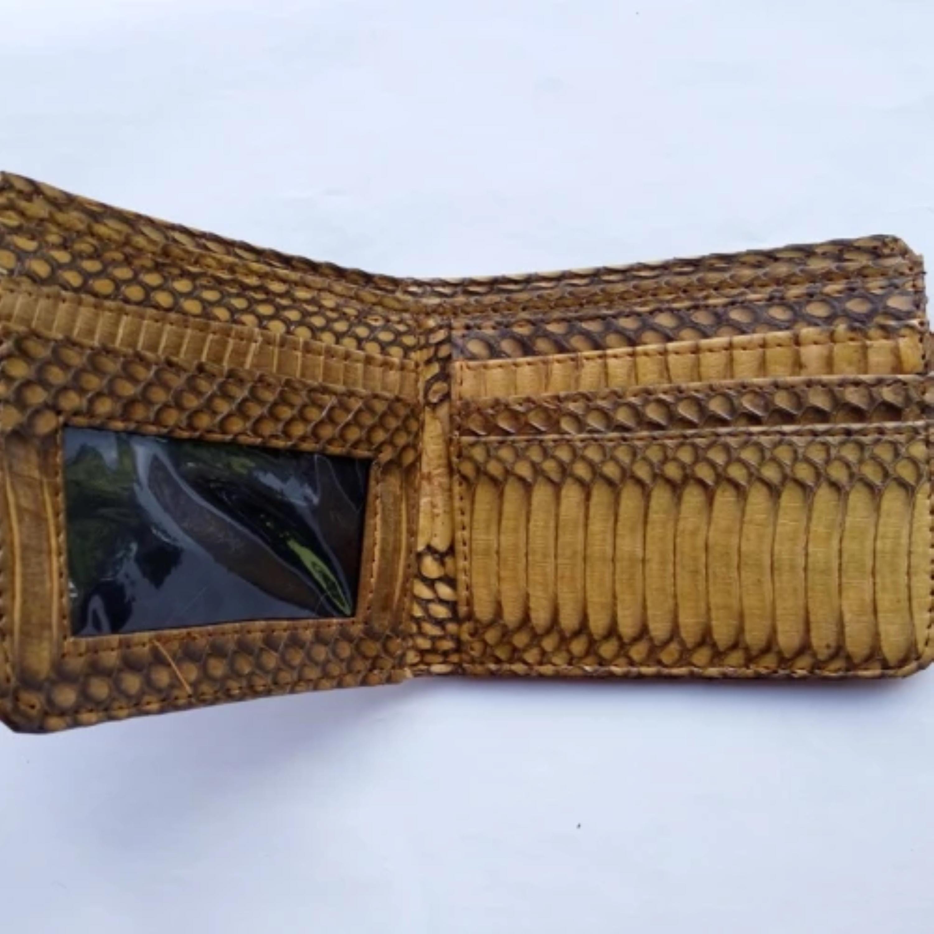 Leather Wallet, Genuine Cobra Snake Skin Wallet - Handmade Men's Wallet ...