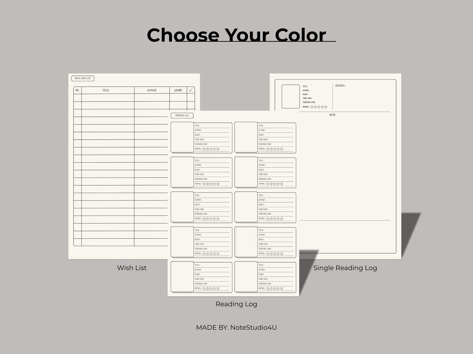 Digital Reading Log Template – Book Tracker, Reading Journal, and ...