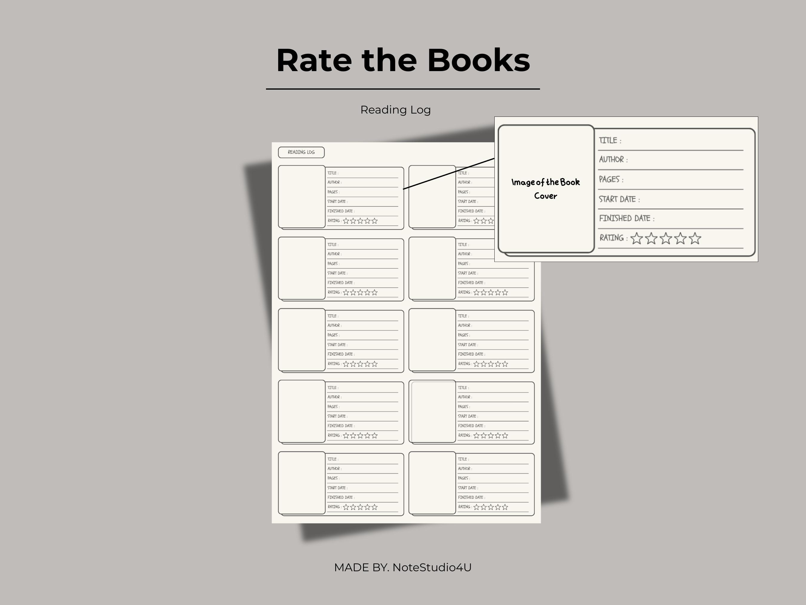 Digital Reading Log Template – Book Tracker, Reading Journal, and ...
