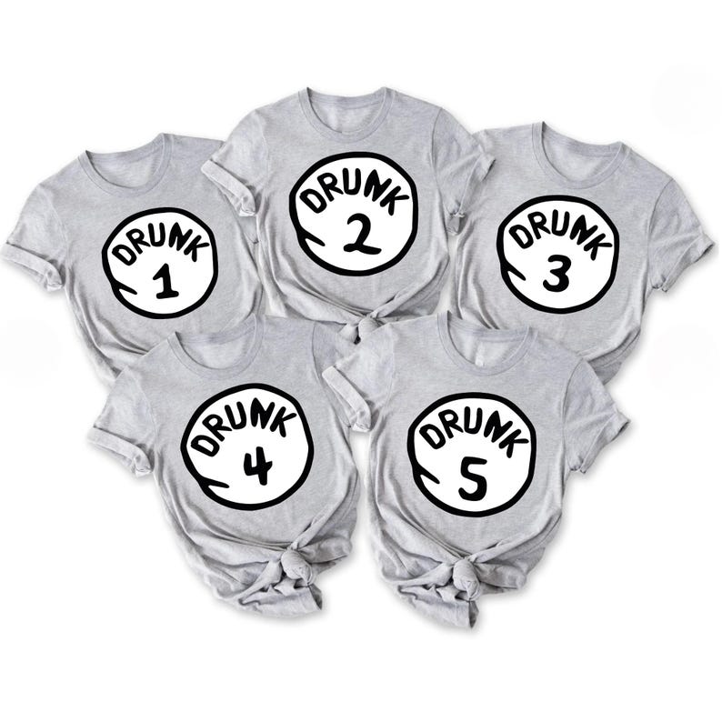 Custom Drunk Number Shirt, Funny Matching Party Tees, Personalized ...