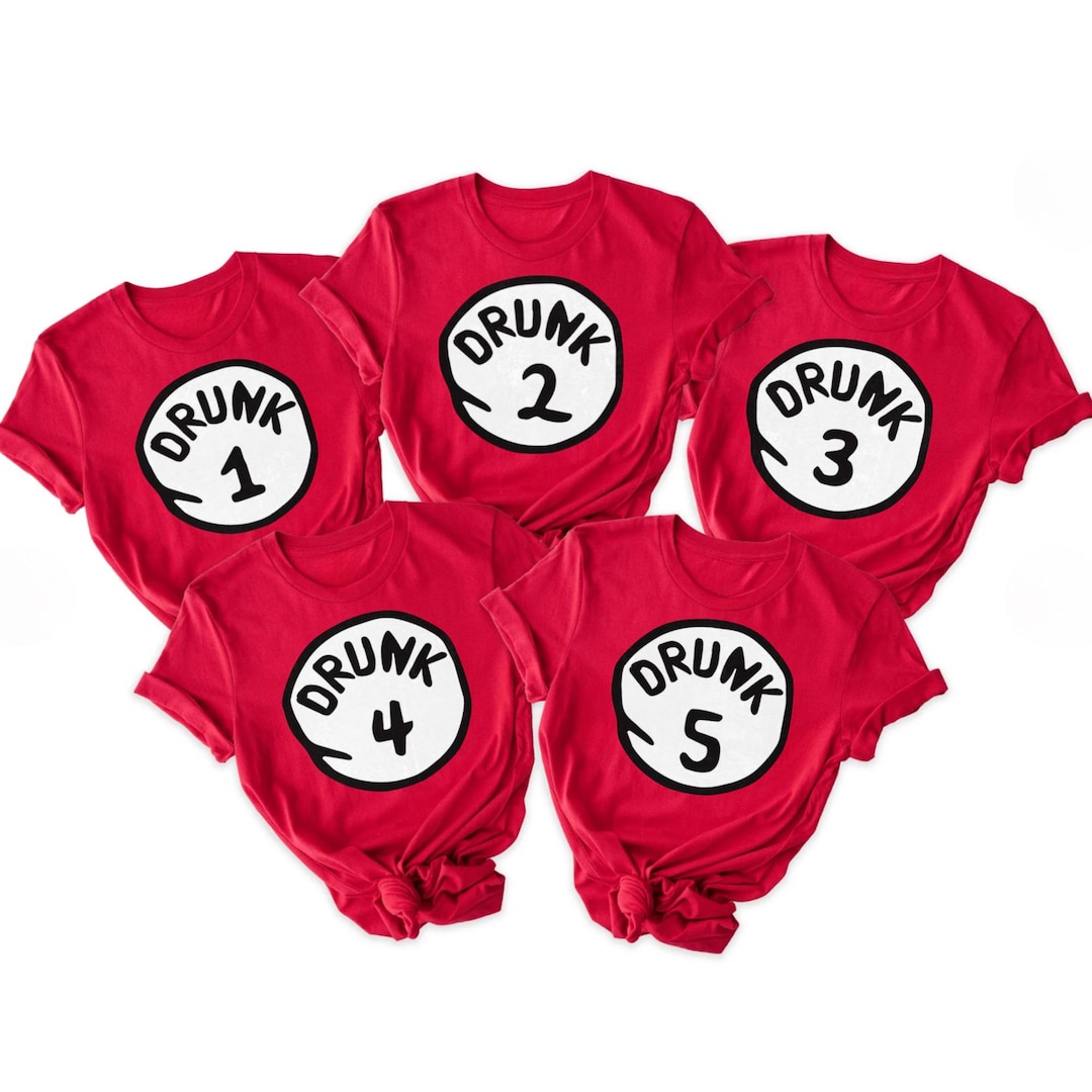 Custom Drunk Number Shirt, Funny Matching Party Tees, Personalized ...