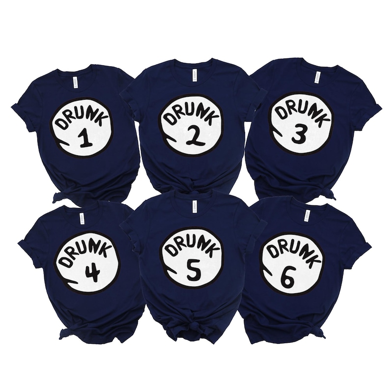 Custom Drunk Number Shirt, Funny Matching Party Tees, Personalized ...