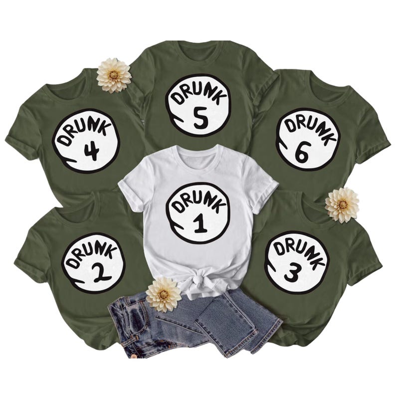 Custom Drunk Number Shirt, Funny Matching Party Tees, Personalized ...