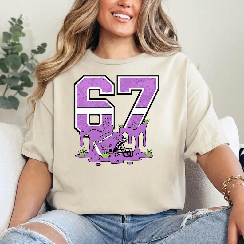 Six Seven 67 Meme Shirt, Viral Gen Z Football & Basketball Drip Tee ...
