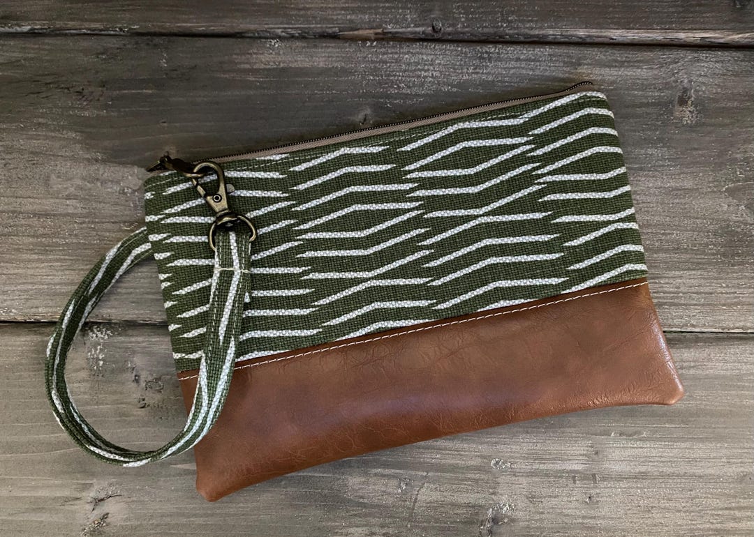 Wristlet Wallet, Olive Green Wristlet Purse, iPhone Purse Wallet, Vegan ...
