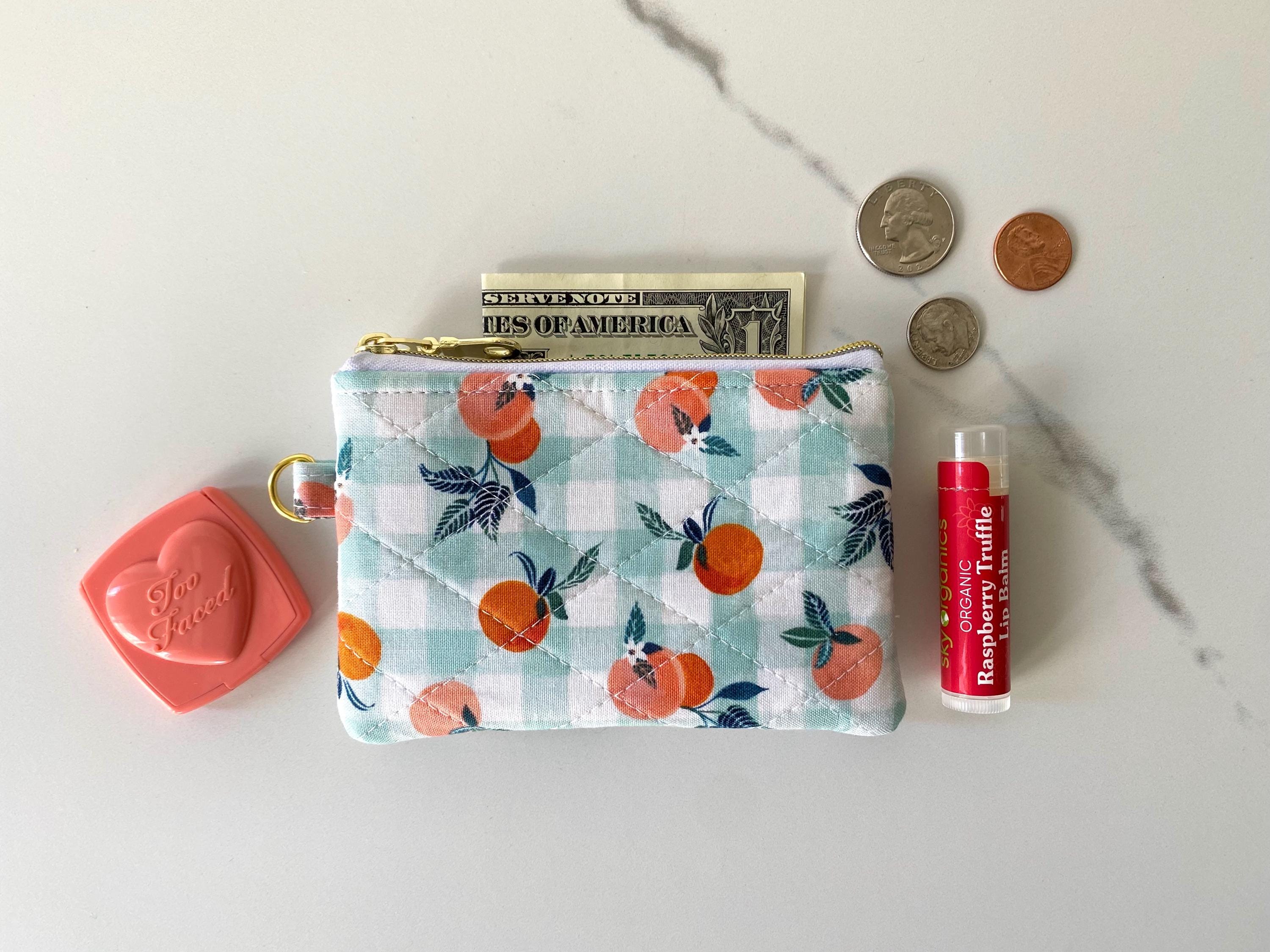 Small Quilted Zipper Pouch, Quilted Coin Purse, Cute Quilted Zipper ...