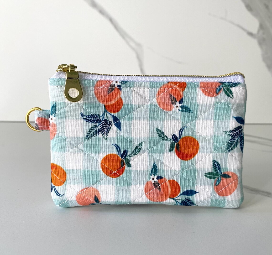 Small Quilted Zipper Pouch, Quilted Coin Purse, Cute Quilted Zipper ...