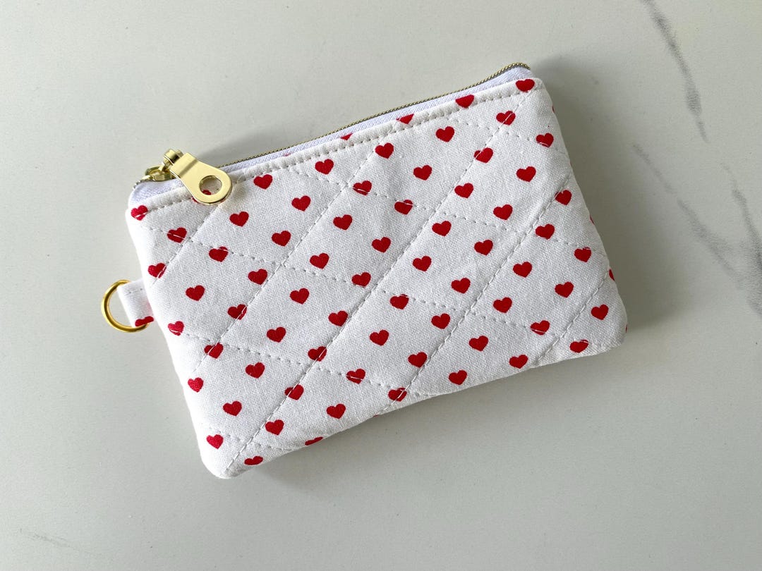 Coquette Coin Purse, Quilted Coin Pouch, Cute Quilted Zipper Pouch ...