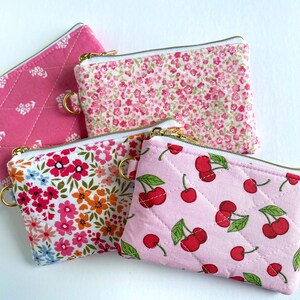 Coquette Coin Purse, Quilted Coin Pouch, Cute Quilted Zipper Pouch ...
