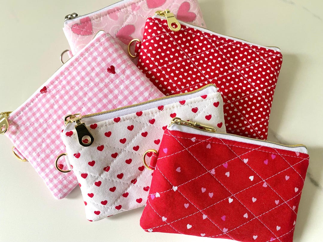 Small Quilted Zipper Pouch, Quilted Coin Purse, Cute Quilted Coin Pouch ...