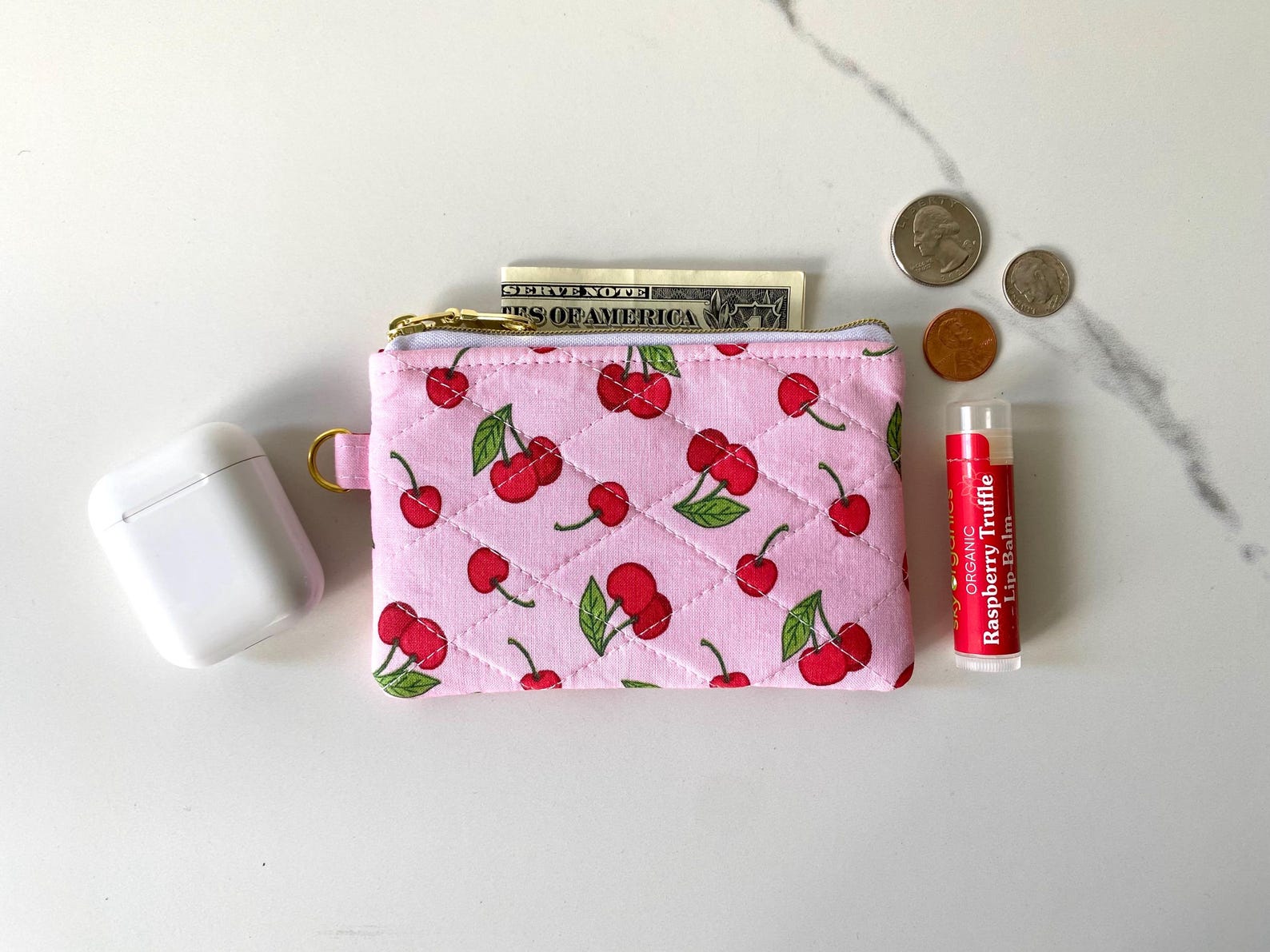 Coquette Coin Purse, Quilted Coin Pouch, Cute Quilted Zipper Pouch ...
